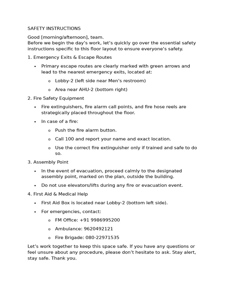 Safety Instructions | PDF