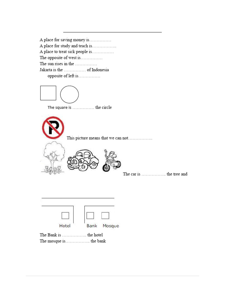 Soal Latihan Bahasa Inggris Direction and Location | PDF