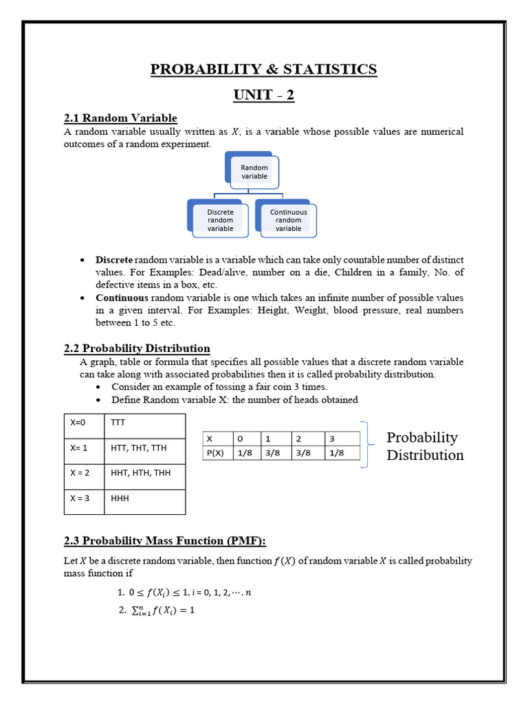 Unit2 RandomvariableandProbabilityDistributionpdf 2025 08-10-20!29!52 ...