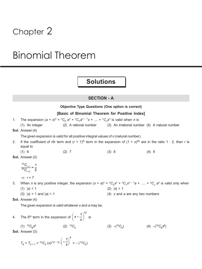 Binomial Theorem | PDF | Mathematical Analysis | Mathematical Concepts