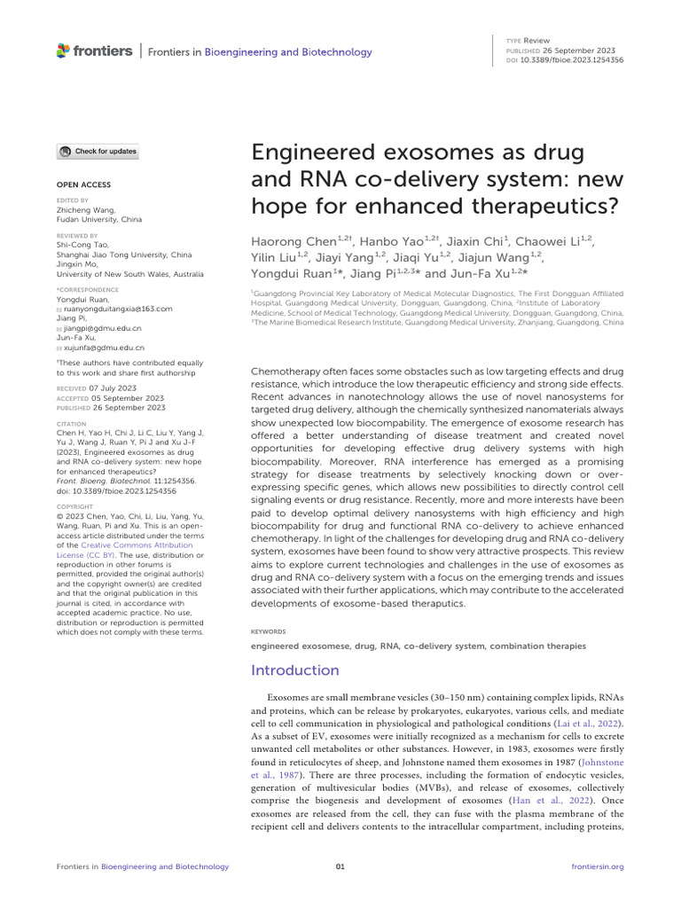 Engineered Exosomes for Drug Delivery | PDF | Cell (Biology) | Health ...