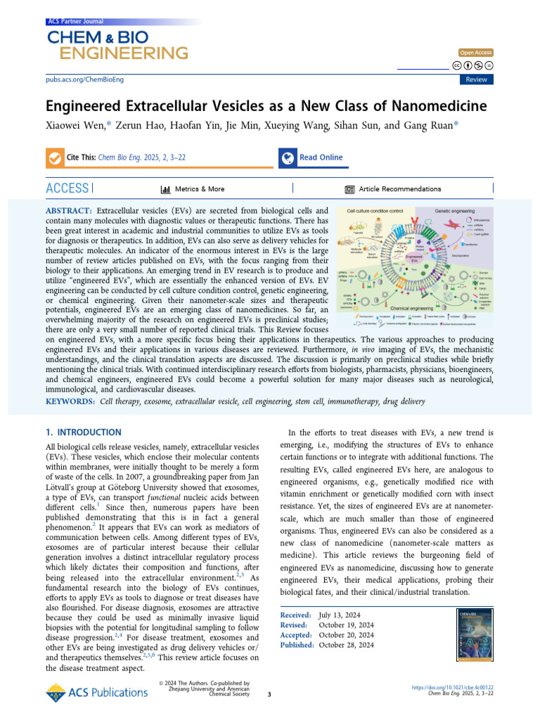 Engineered Extracellular Vesicles Review | PDF | Macrophage | Vesicle ...