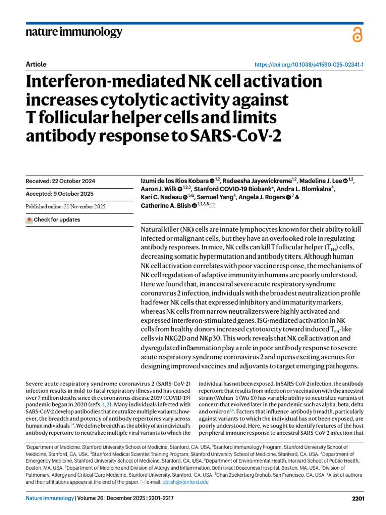 Interferon-Mediated NK Cell Activation Increases Cytolytic Activity ...