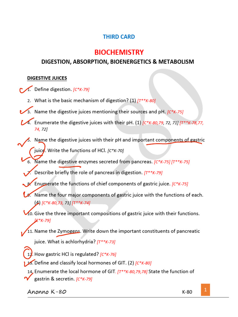 Digestive Processes and Metabolism Overview | PDF | Glycolysis ...