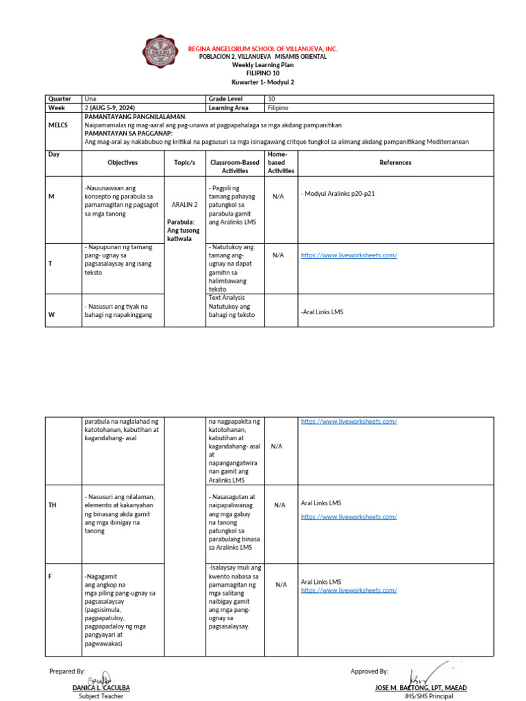 Fil10 WLP Q1 W2 | PDF