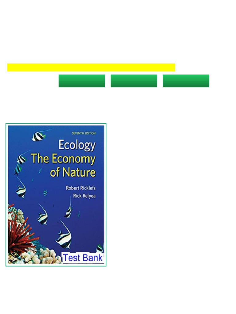 Ecology The Economy of Nature 7th Edition Ricklefs Test Bank | PDF ...