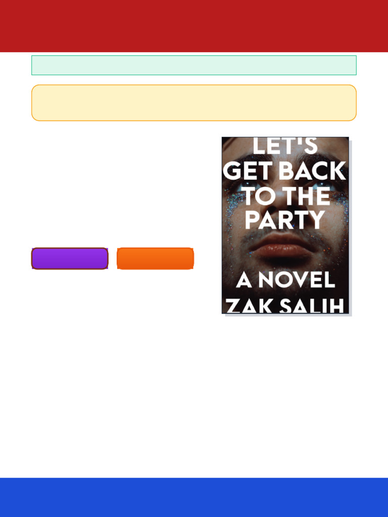Let S Get Back To The Party 1st Edition Zak Salih Newest Ebook Edition ...