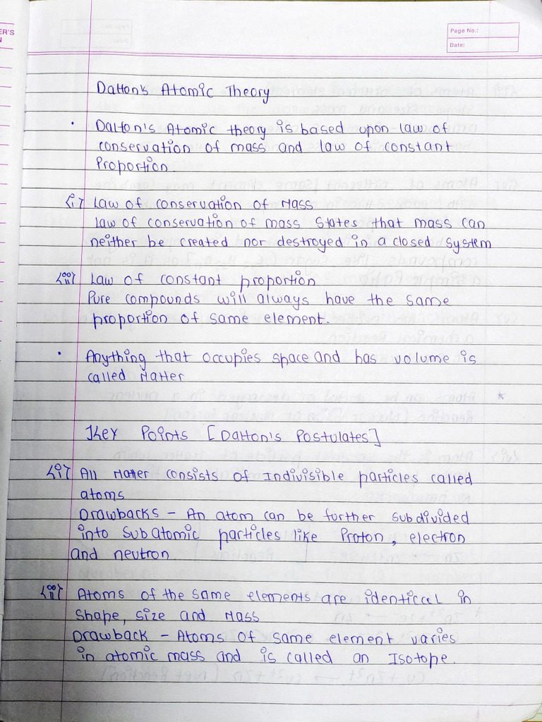 Atomic Structure Notes-1 | PDF