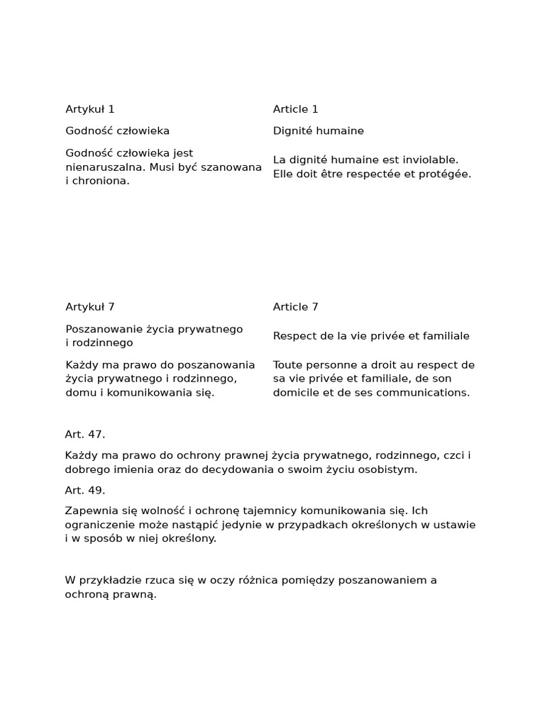 Porównanie Tekstu Do Konstytucji RP | PDF