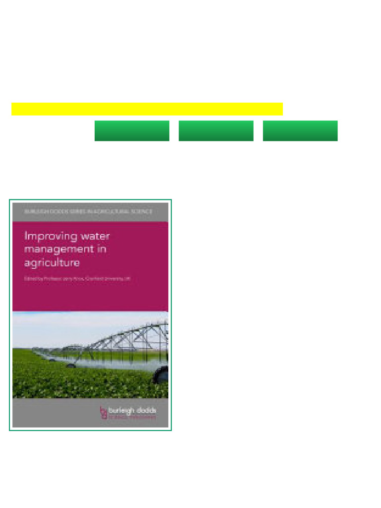 Improving Water Management in Agriculture Irrigation and Food Production Jerry Knox Download ...