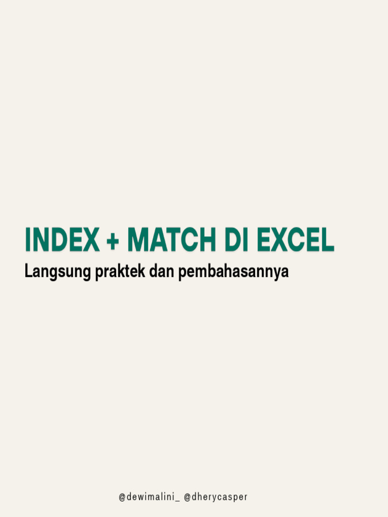 Panduan Rumus INDEX dan MATCH Excel | PDF