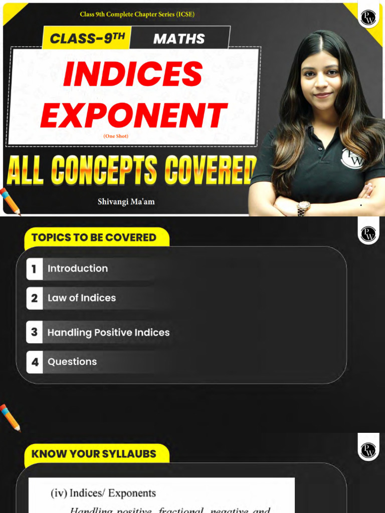 Indices Class Notes | PDF
