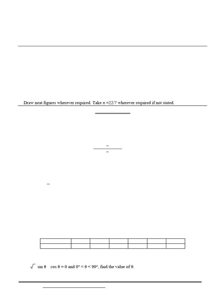Class X Mathematics Sample Paper 2026 | PDF | Circle | Area