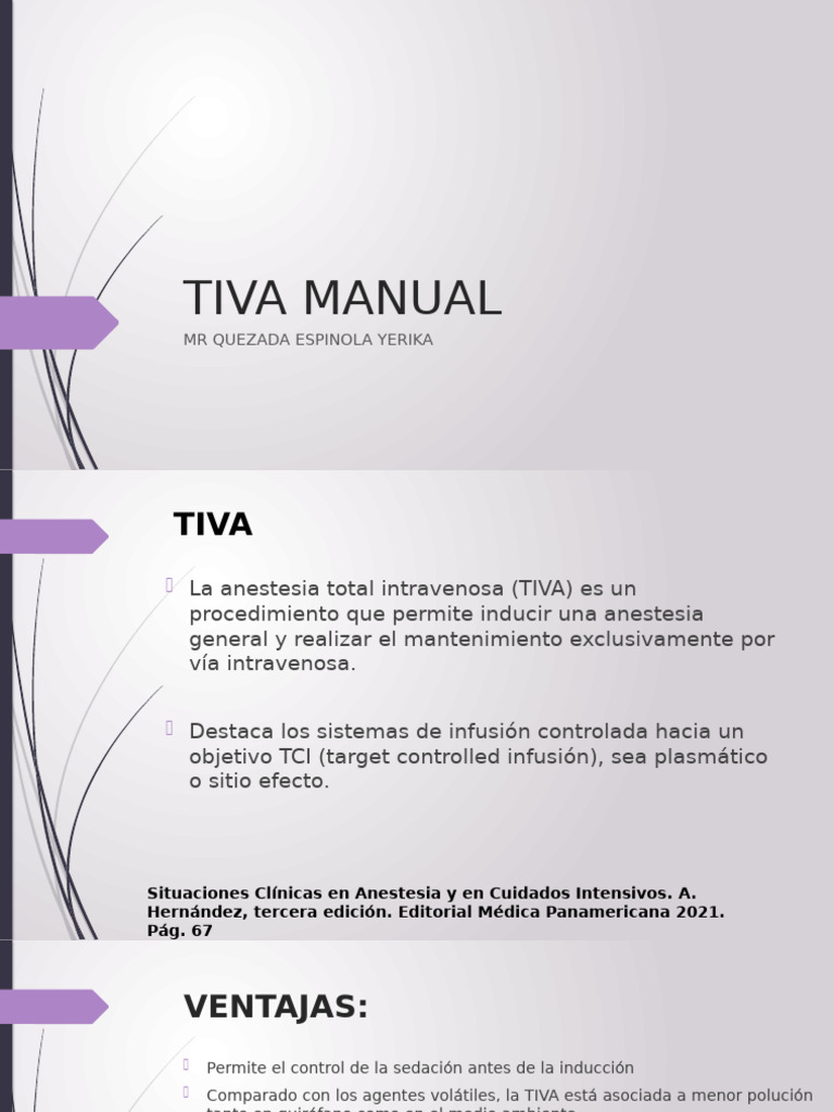 Guía Completa sobre Anestesia TIVA | PDF | Anestesia | Medicamentos con ...