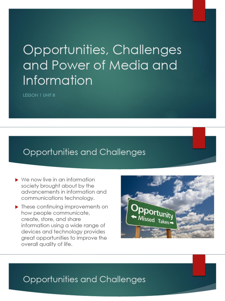 Media and Information: Opportunities & Challenges | PDF | E Commerce ...