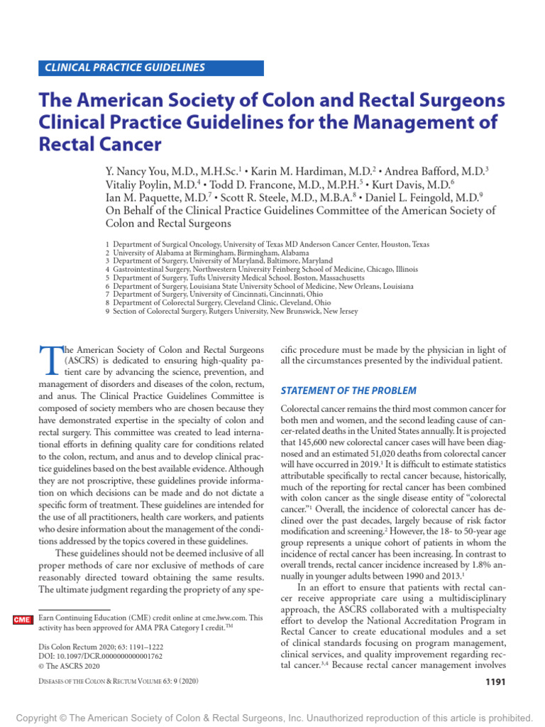 The American Society of Colon and Rectal Surgeons.6 | PDF | Colorectal ...