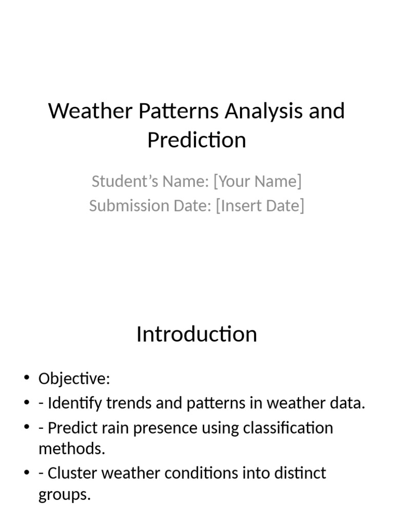 Weather Patterns Analysis Presentation | PDF