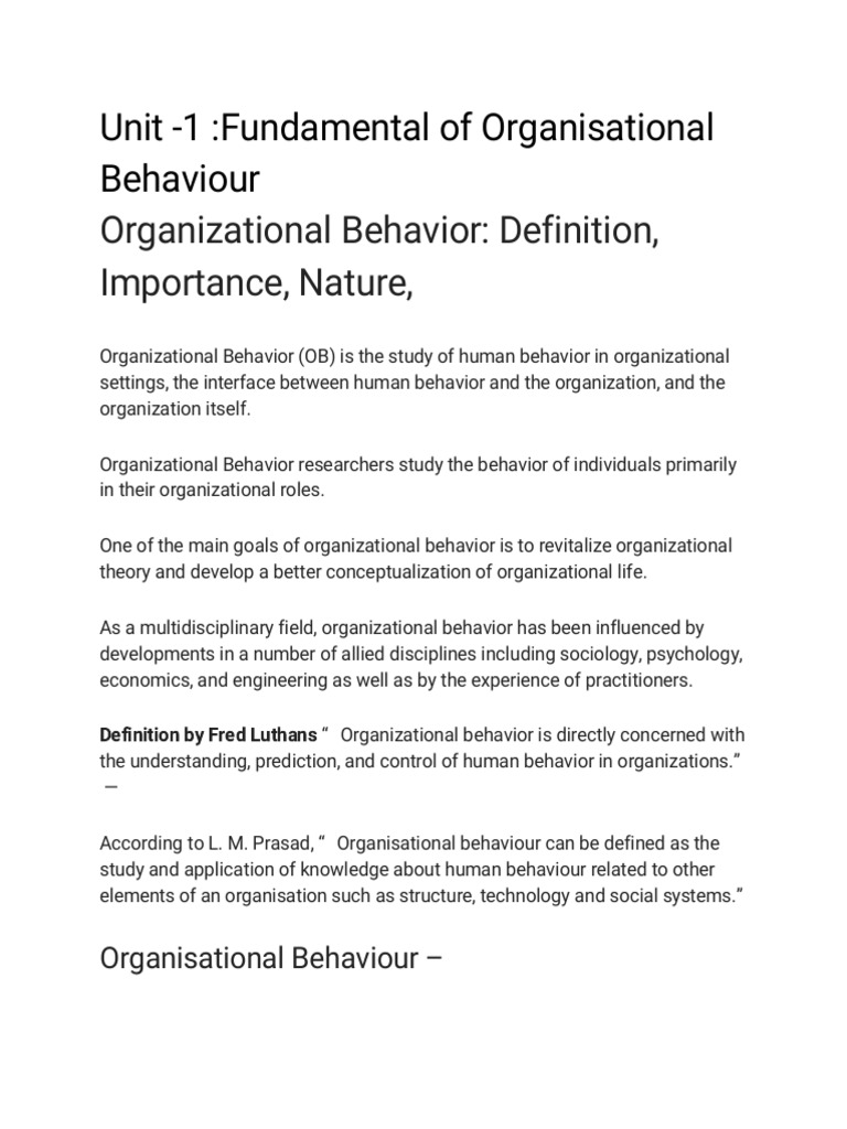 Fundamentals of Organizational Behavior | PDF | Motivational | Motivation