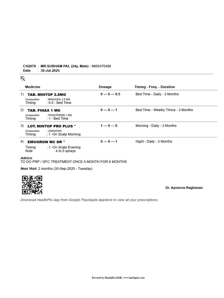 SUBHAM Prescripton | PDF