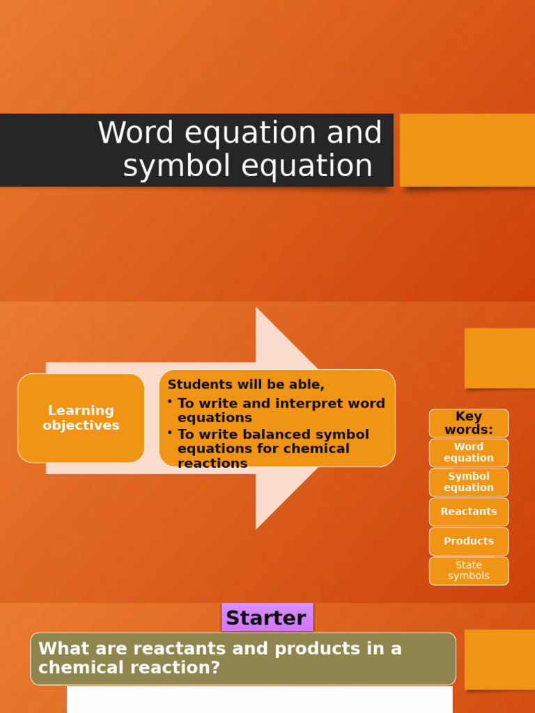 Word Equation and Symbol Equation 2 | PDF | Oxide | Magnesium