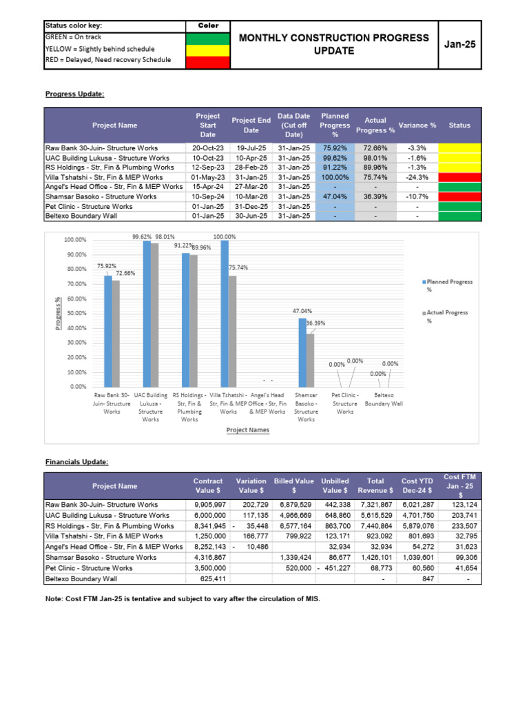 Monthly Progress Report Jan 25 | PDF