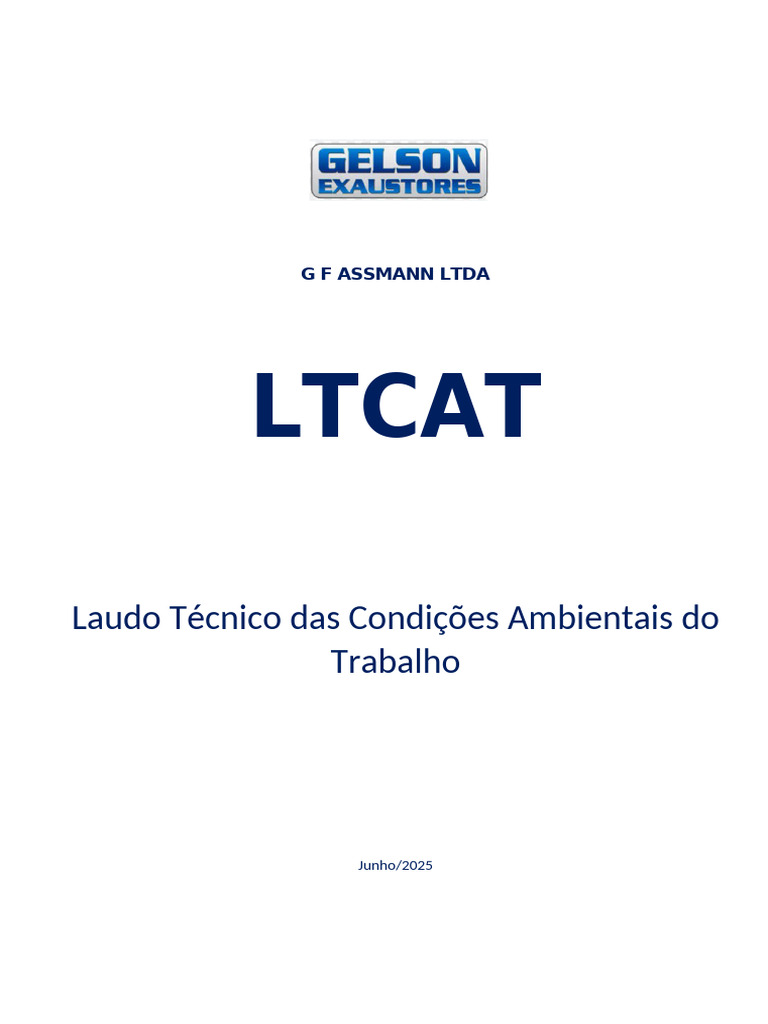 LTCAT: Laudo Técnico de Segurança do Trabalho | PDF | Segurança e saúde ...