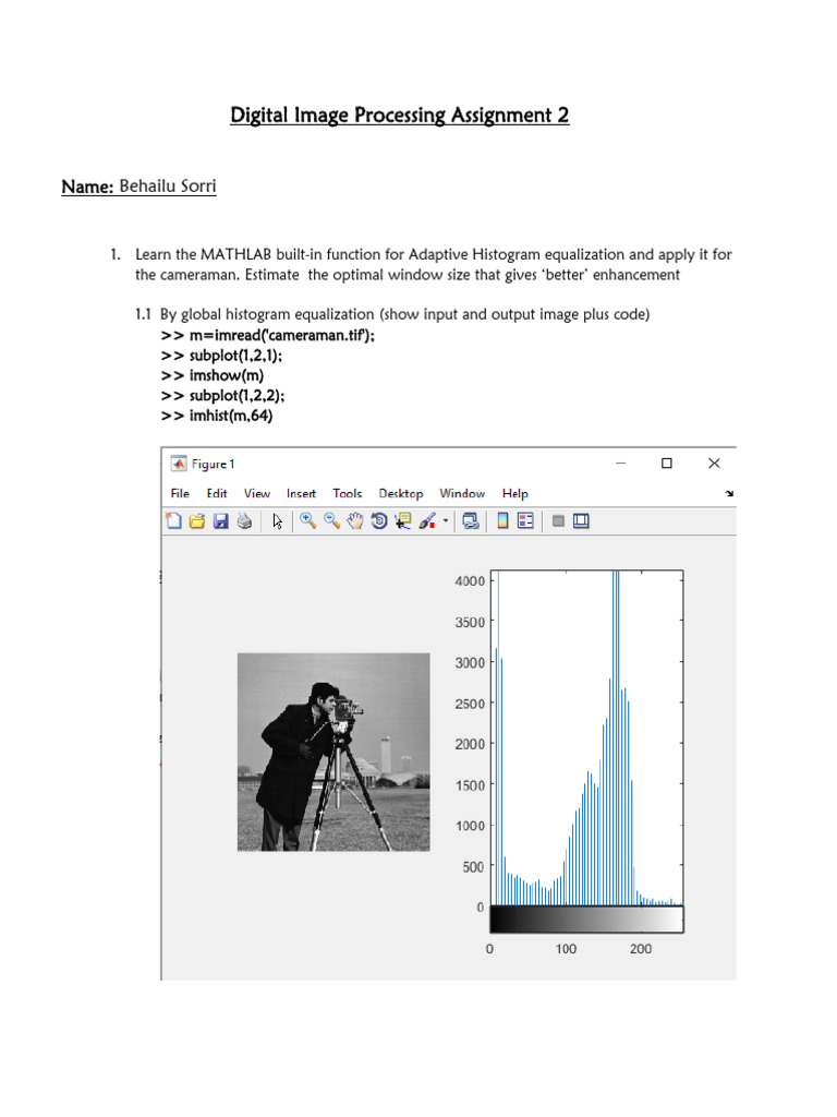 Digital Image Processing Assignment 2 | PDF