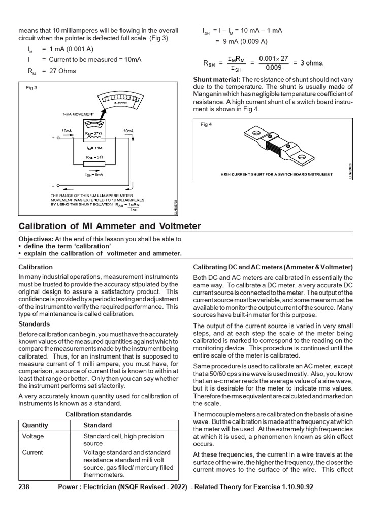 Calibration of MI Ammeter and Voltmeter: R R 0.001 27 3 Ohms. 0 009 ...