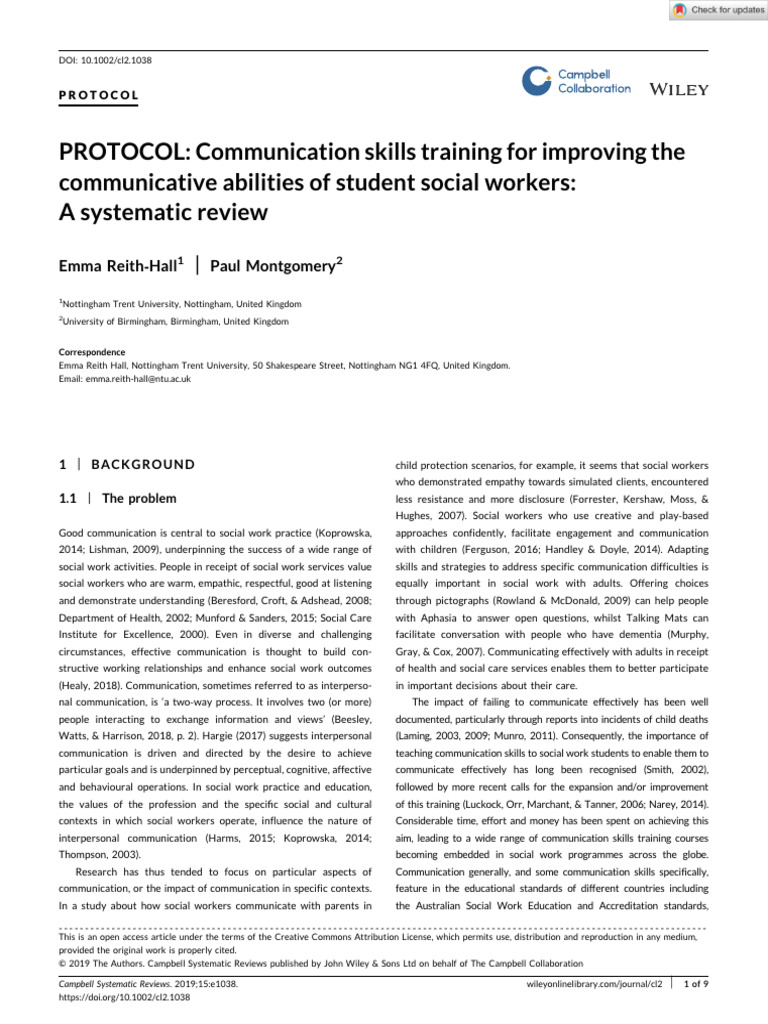 Campbell Systematic Reviews - 2019 - Reith%E2%80%90Hall - PROTOCOL ...