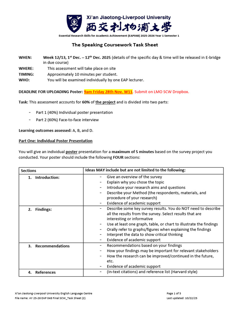 AY 25-26 EAP 048 Final SCW_Task Sheet | PDF | Microsoft Power Point ...