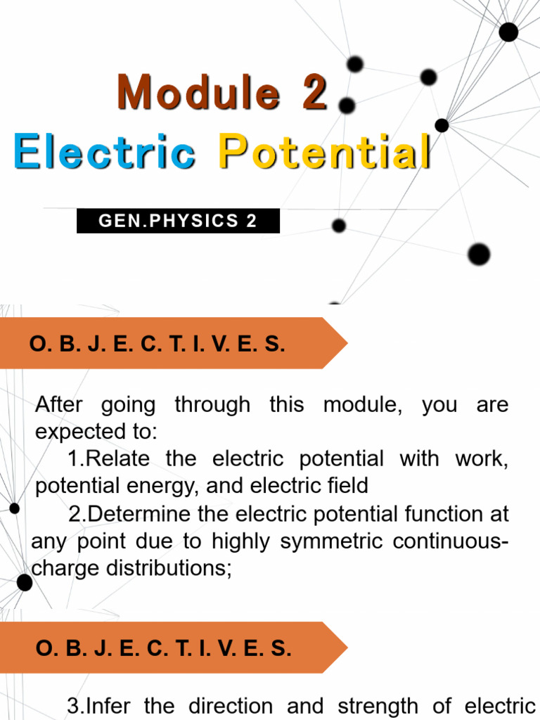 Module 2 Electric Potential | PDF | Potential Energy | Electric Charge