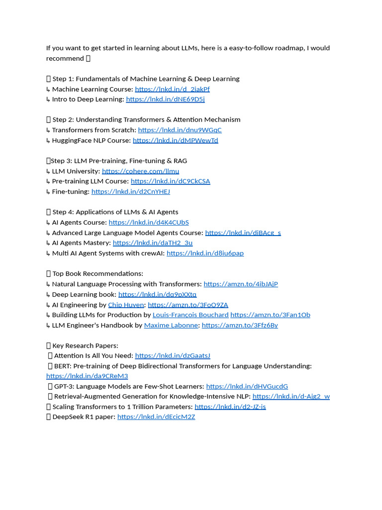If You Want To Get Started in Learning About LLMs | PDF
