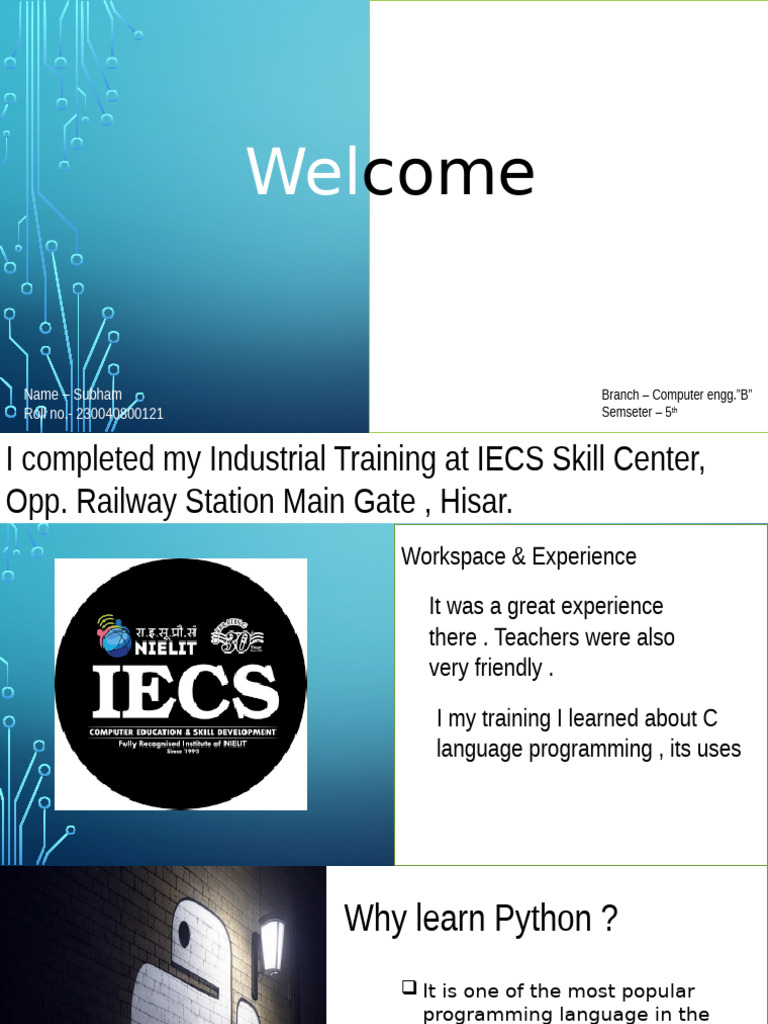 Python Presentation (1) Subham-1 | PDF | Control Flow | Computer Science