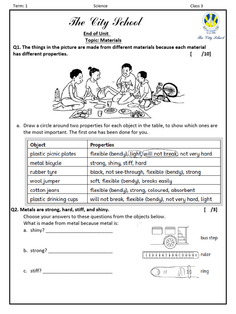 Unit 3 Materials End of Unit Quiz | PDF | Industrial Processes | Materials
