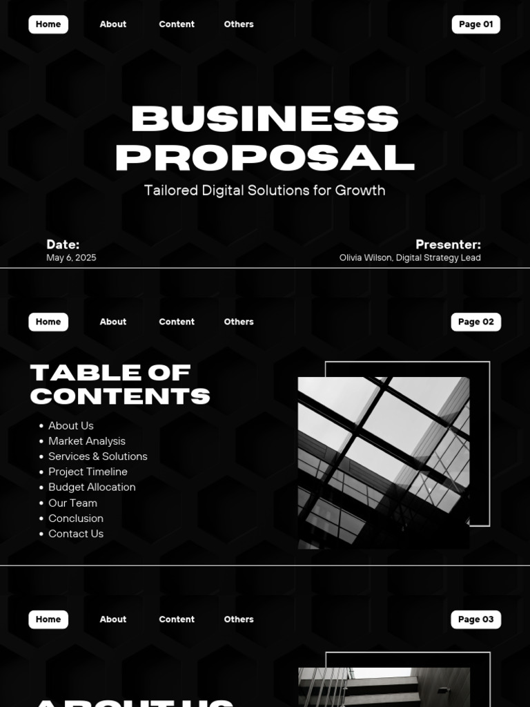 Black and White Modern Business Proposal Presentation | PDF