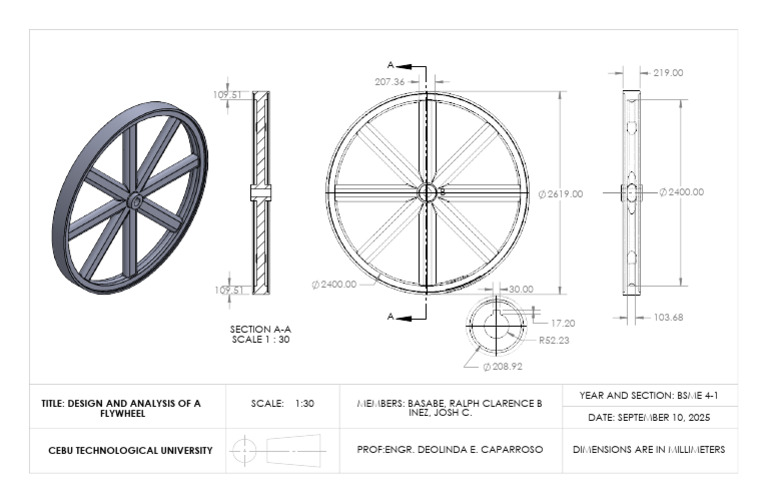 Flywheel Design and Analysis Report | PDF
