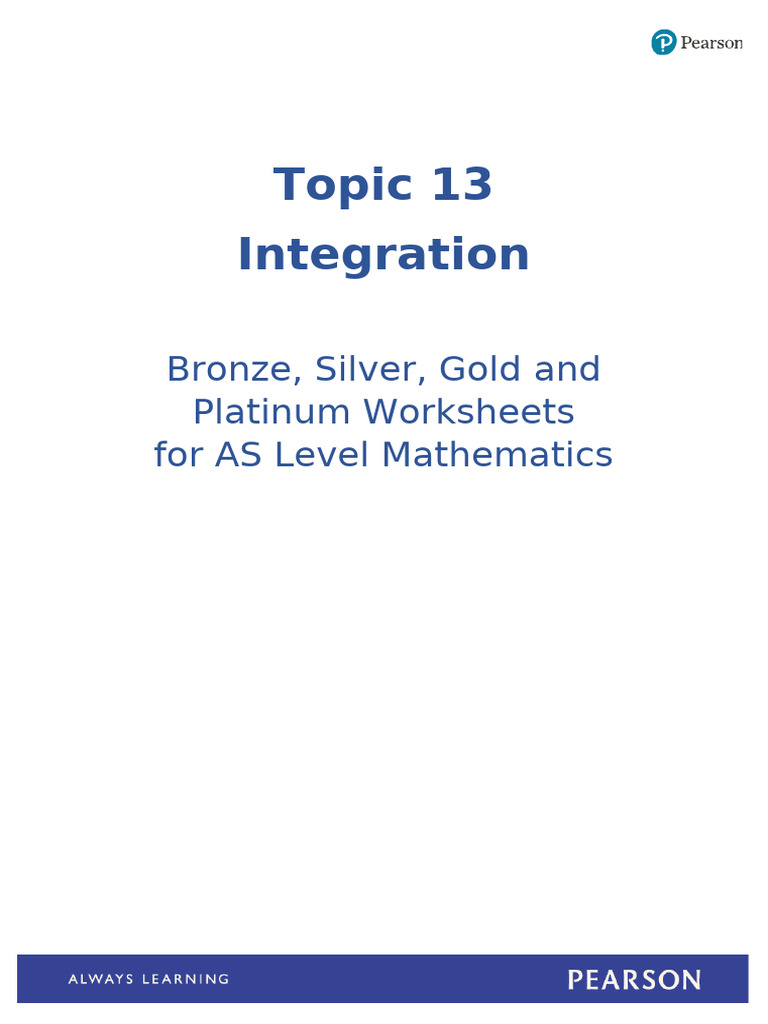 AS Level Maths Integration Worksheets | PDF | Mathematics | Curve