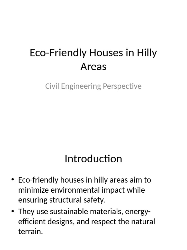 Eco-Friendly Hilly House Design Guide | PDF