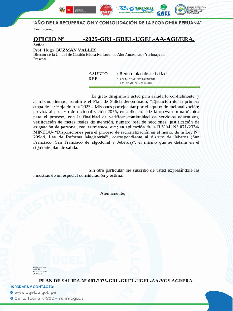 Planes de Salida-Valle Del Zapote-2025 - Copia (1) | PDF