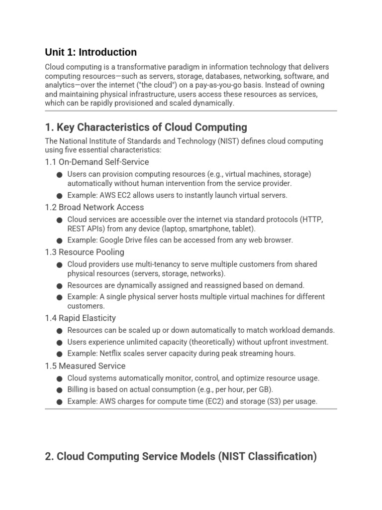 Introduction to Cloud Computing Concepts | PDF | Parallel Computing ...