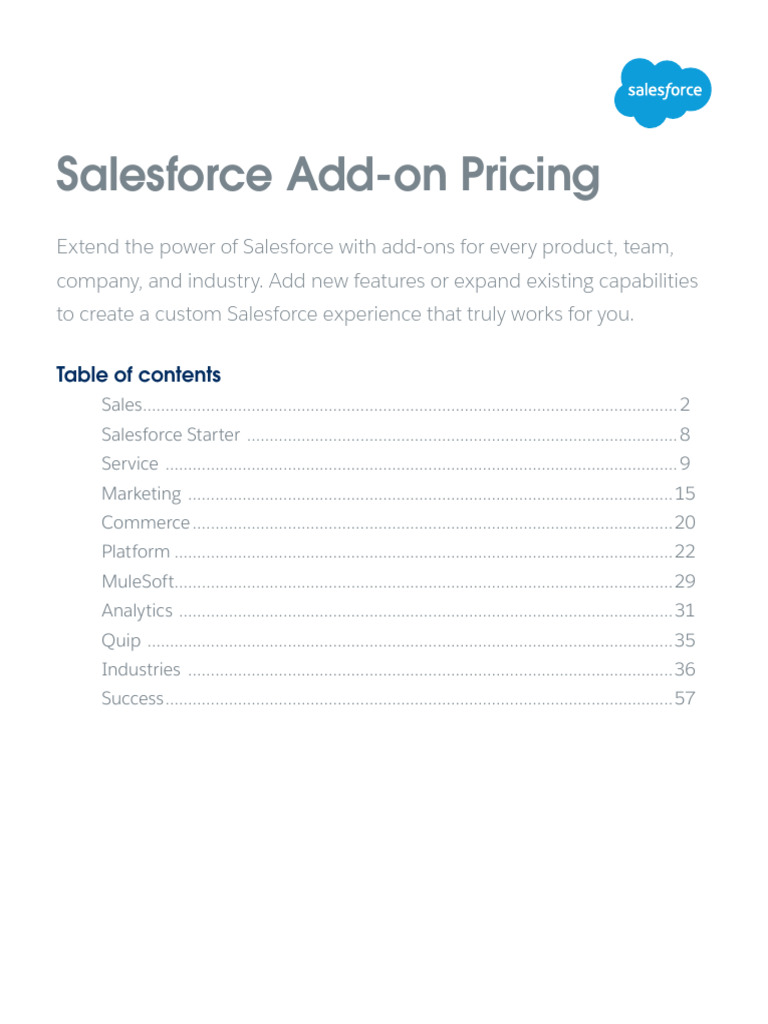 All Add Ons Au | PDF | Cloud Computing | Customer Relationship Management