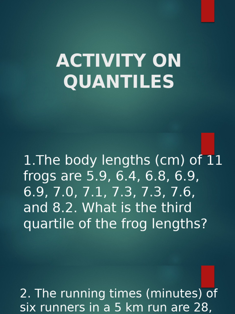 Activity On Quantiles | PDF