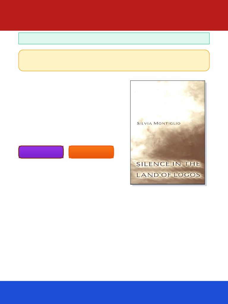 Silence in The Land of Logos Silvia Montiglio Ebook Long Chapter ...