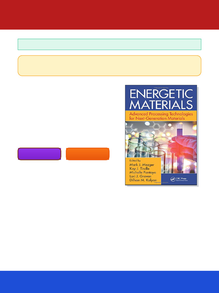 Energetic Materials - Advanced Processing Technologies For Next ...