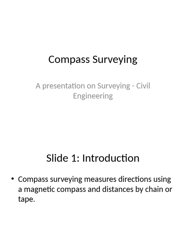 Compass Surveying Techniques Overview | PDF