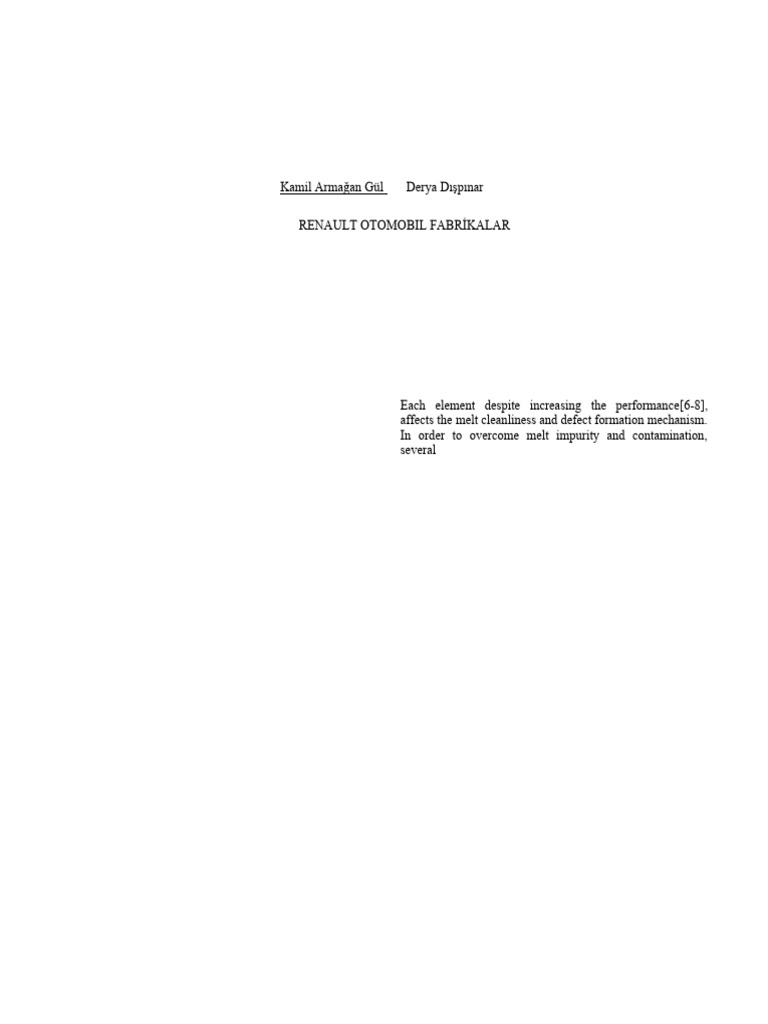 Demonstration of Defect Content of Aluminum Castings and Raw Materials ...