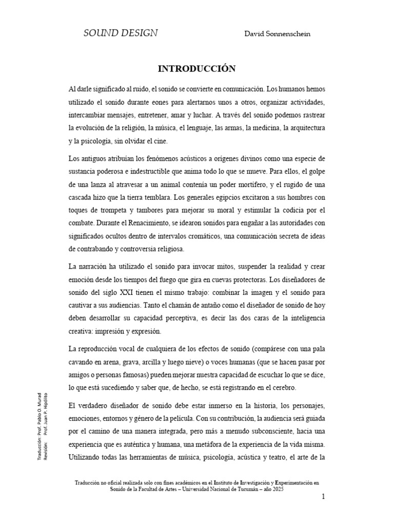 Intro y Capítulo 1 | PDF | Sonido | Percepción