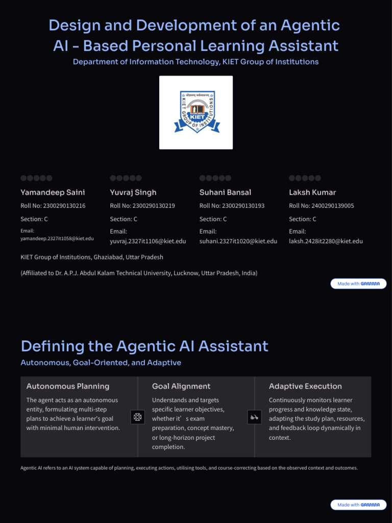 Agentic AI Personal Learning Assistant | PDF | Artificial Intelligence ...