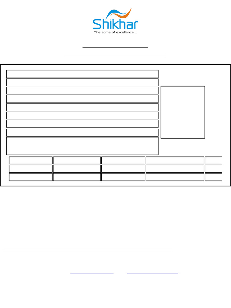 Student Registration Form for Shikhar Classes | PDF