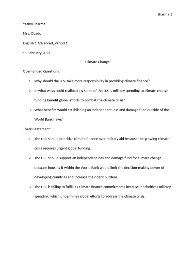 Open-Ended Questions and Thesis-2 | PDF